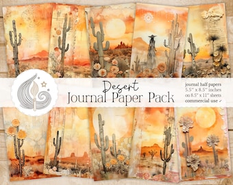 Desert Junk Journal Pages: Warm Earthy Papers With Sandstone Landscapes ...