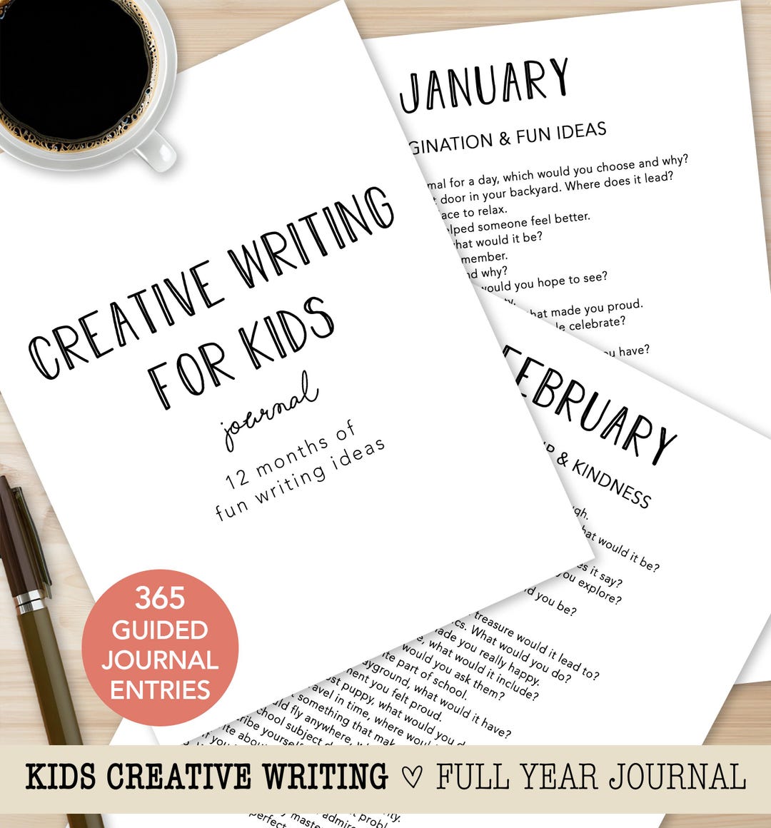 Creative Writing Journal for Kids, 365 Fun Daily Writing Ideas for ...
