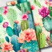 Cactus Digital Paper Pack: Watercolor Desert Plants & Succulent ...