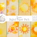 Sun Digital Paper Pack: Watercolor Sunshine Backgrounds in Warm Summer ...