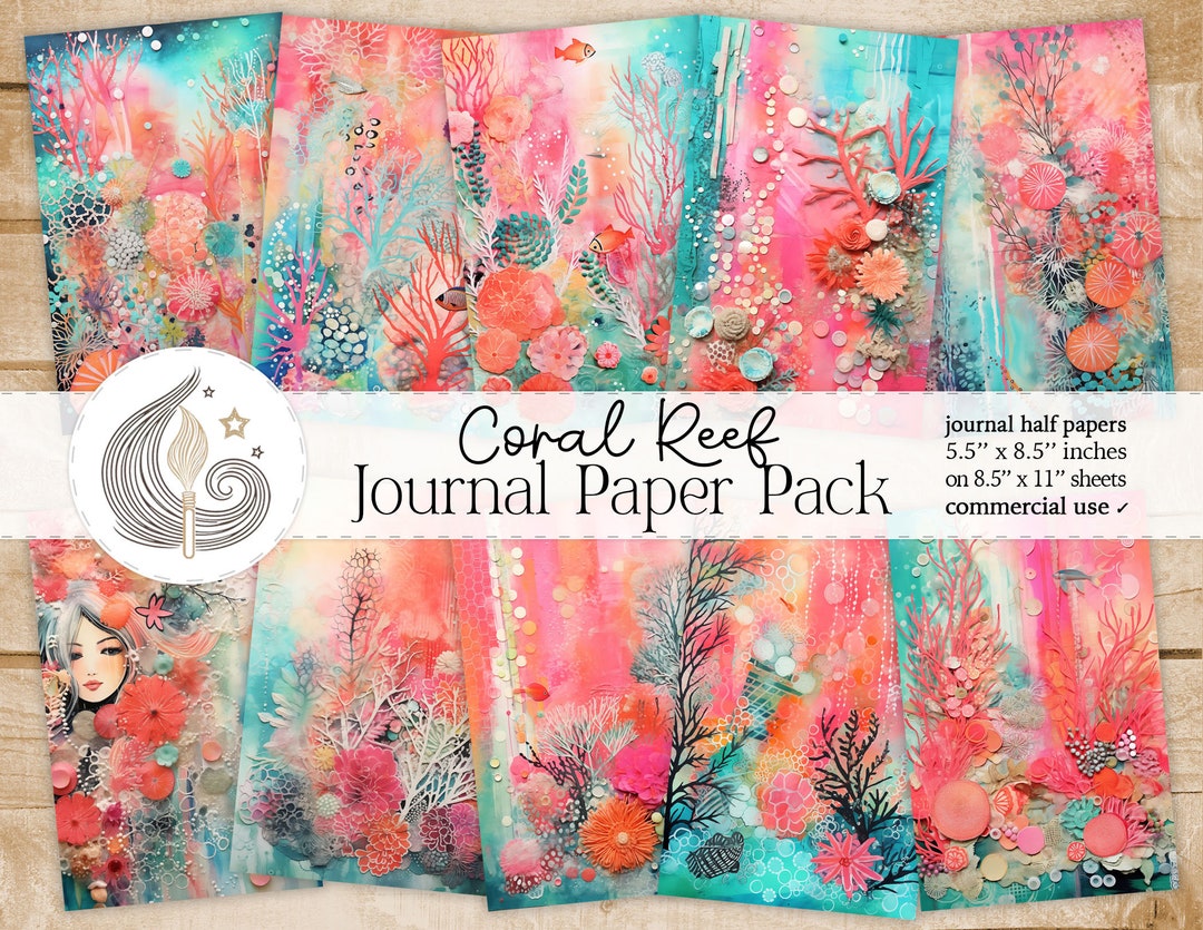 Coral Reef Junk Journal Pages: Ocean-inspired Papers With Tropical ...