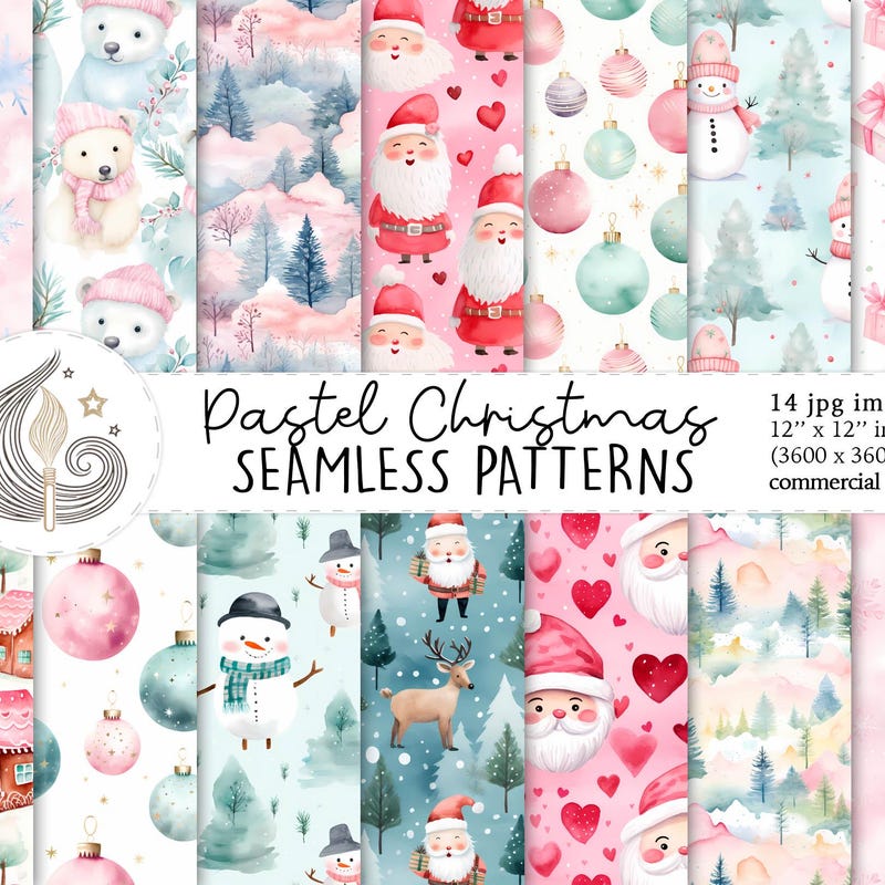 Pastel Christmas Backdrop - Etsy