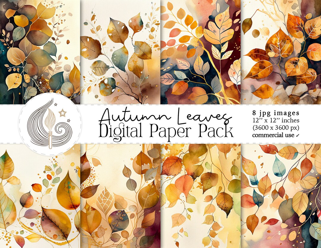 Autumn Leaves Digital Paper | Fall Background | Autumn Pattern ...