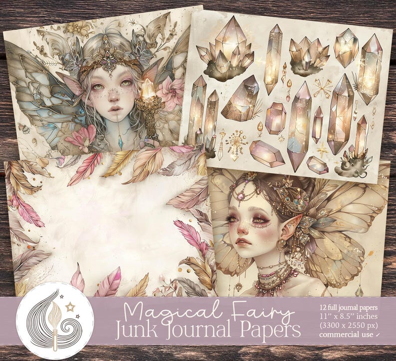 Magical Fairy Junk Journal Papers: Enchanted Fantasy Pack With Ethereal ...