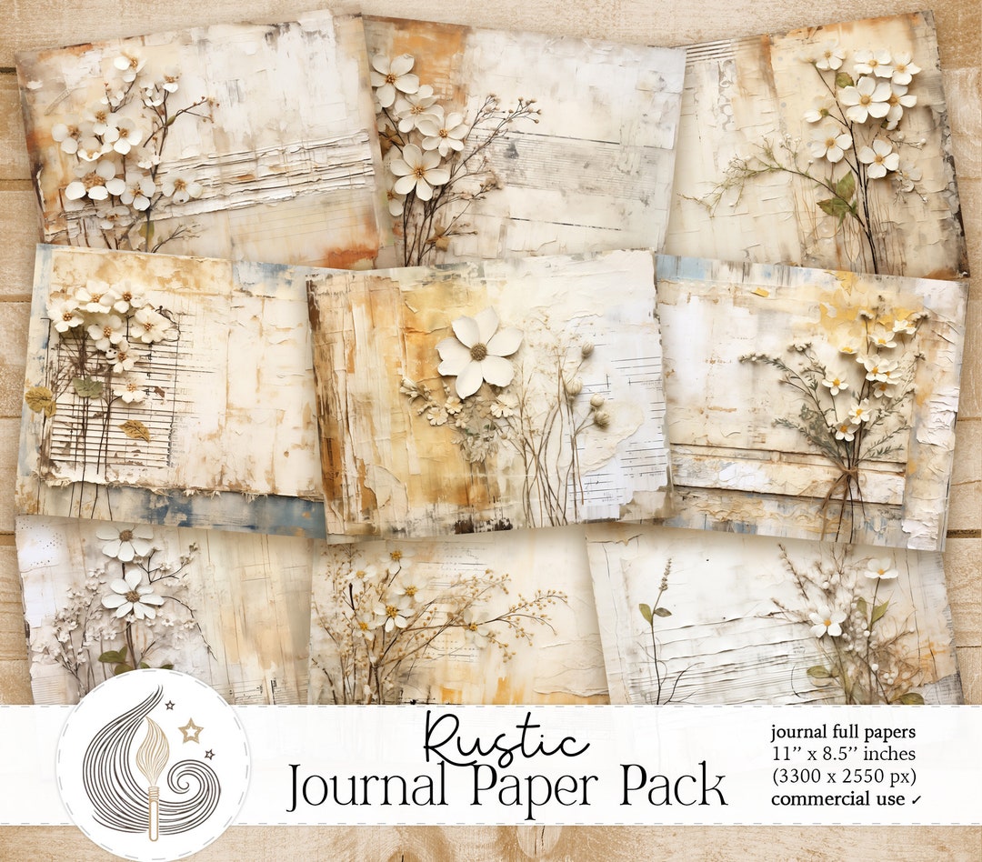 Rustic Junk Journal Papers: Neutral Nature Backgrounds With Wood ...