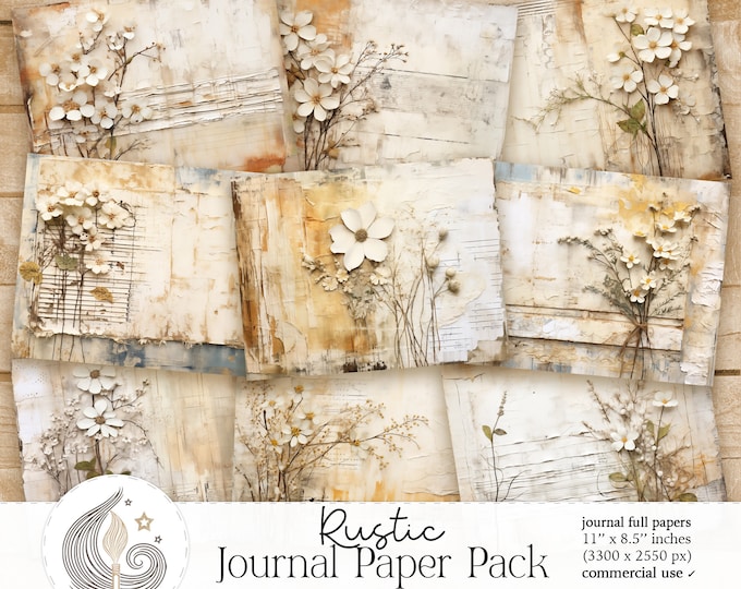 Rustic Junk Journal Papers: Neutral Nature Backgrounds With Wood ...