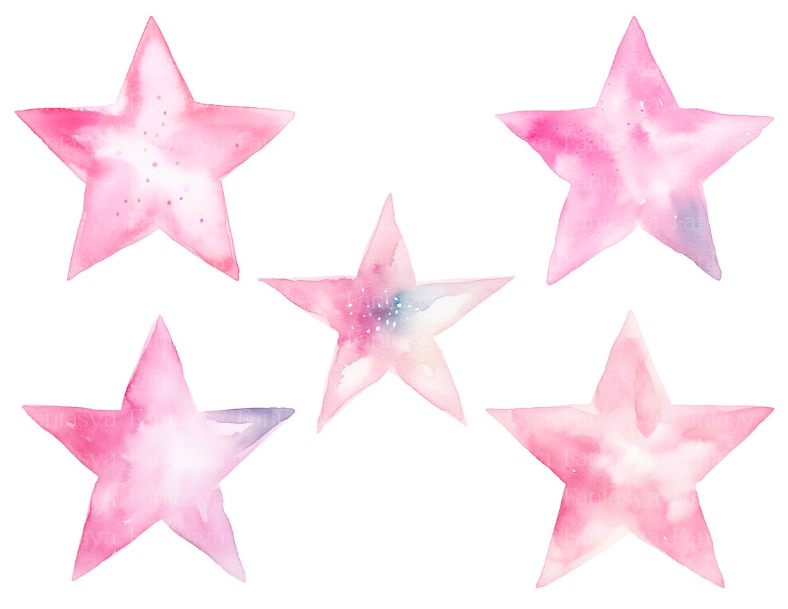 Watercolor Stars Clipart Digital Download Hand Painted - Etsy