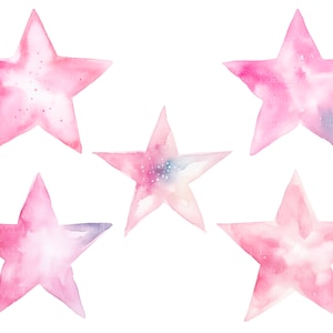 Watercolor Stars Clipart | Digital Download | Hand Painted Stars Png ...