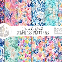 Sea Life, Coral Reef, Sea Turtles, Starfish, Jellyfish , Digital Paper ...