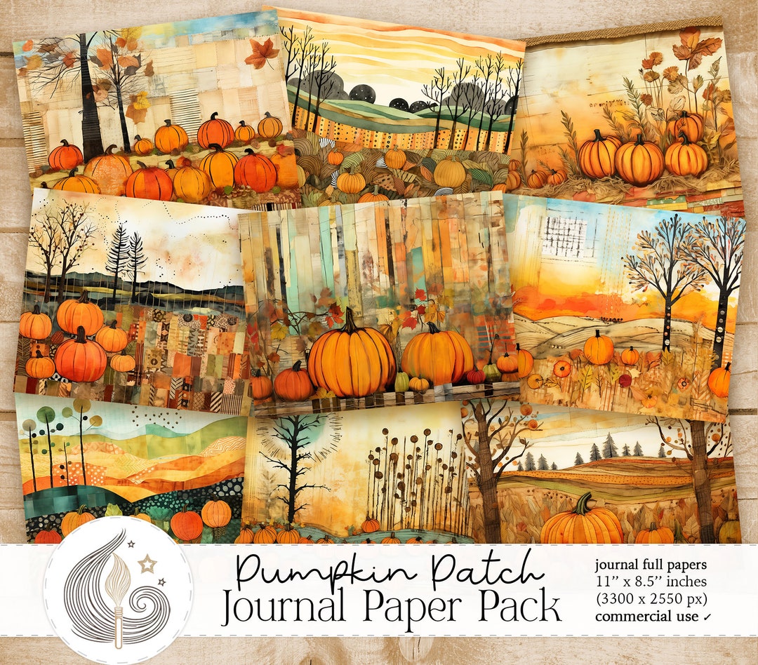 Pumpkin Patch Journal Paper Pack | Fall Junk Journal Kit | Autumn ...