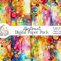 Abstract Digital Paper, Modern Scrapbook Paper, Boho Digital Paper Pack ...