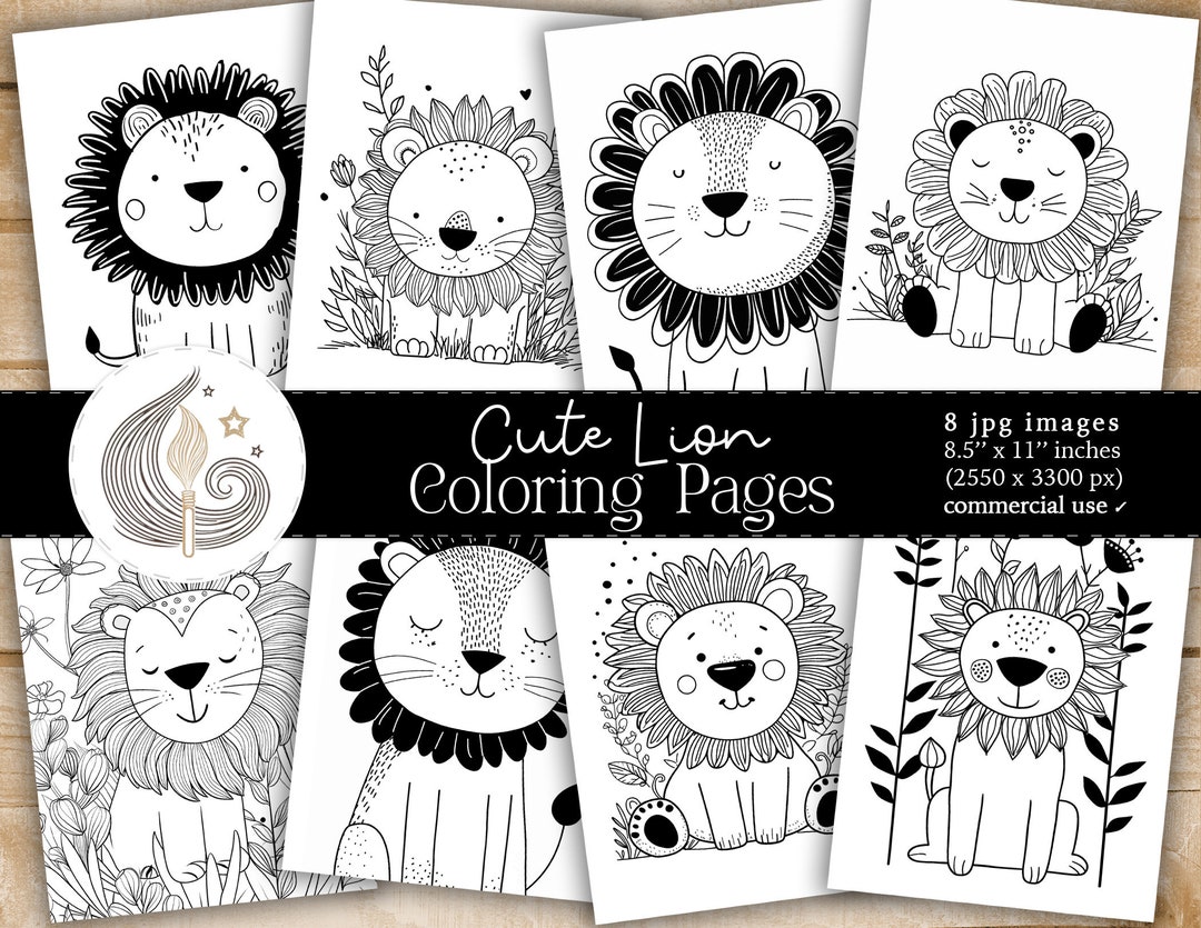 Sweet Lion Coloring Pages: Printable Sheets With Baby Lions and Simple ...