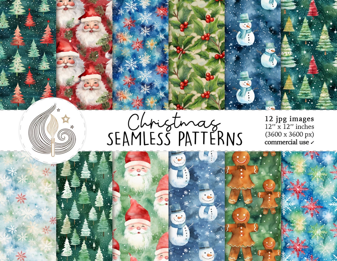 Seamless Christmas Pattern | Commercial Use | Seamless Christmas ...