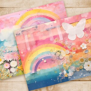 Pastel Rainbow Junk Journal Pages: Soft Colorful Papers With Rainbows ...