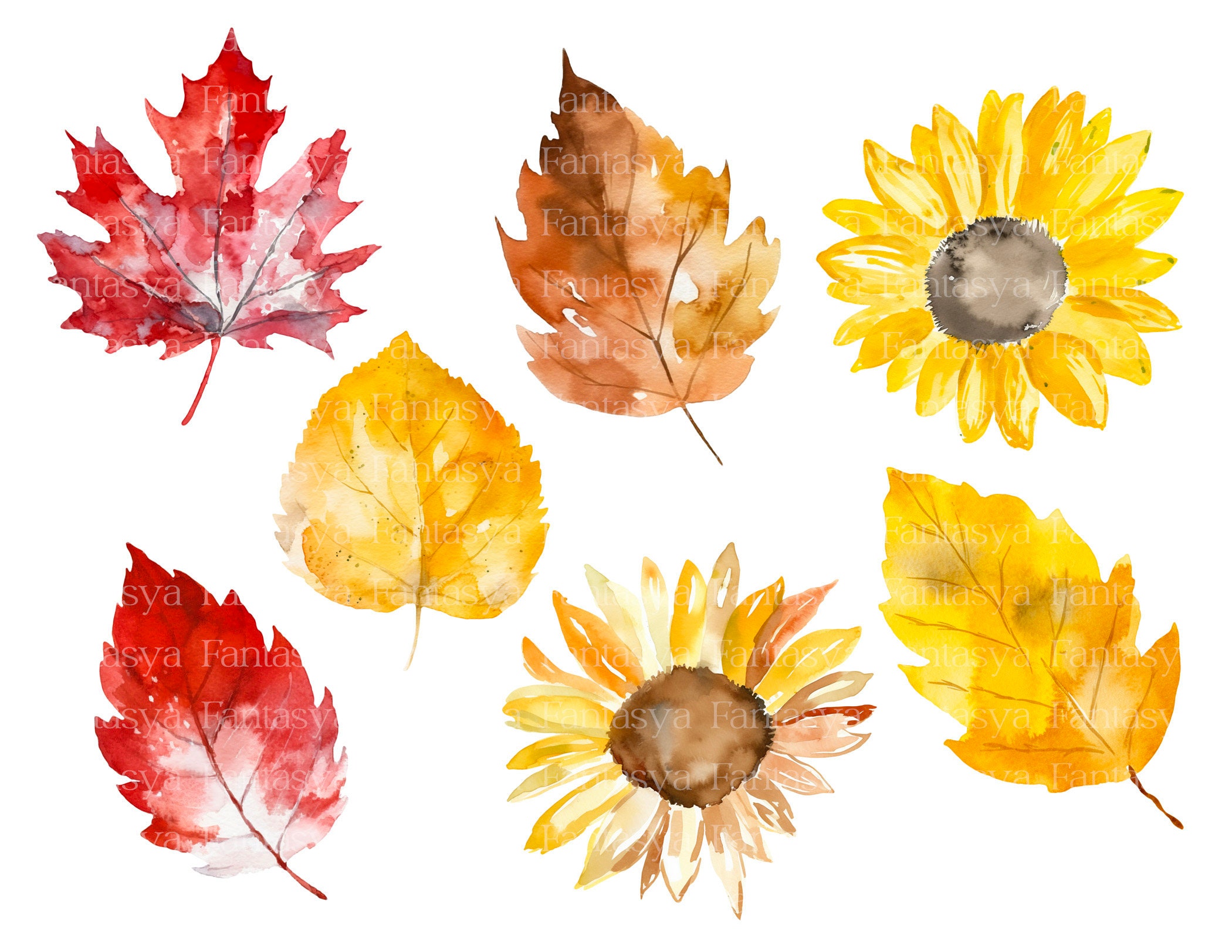 Watercolor Cozy Fall Clipart Pack: Pumpkins, Leaves and Autumn Decor ...