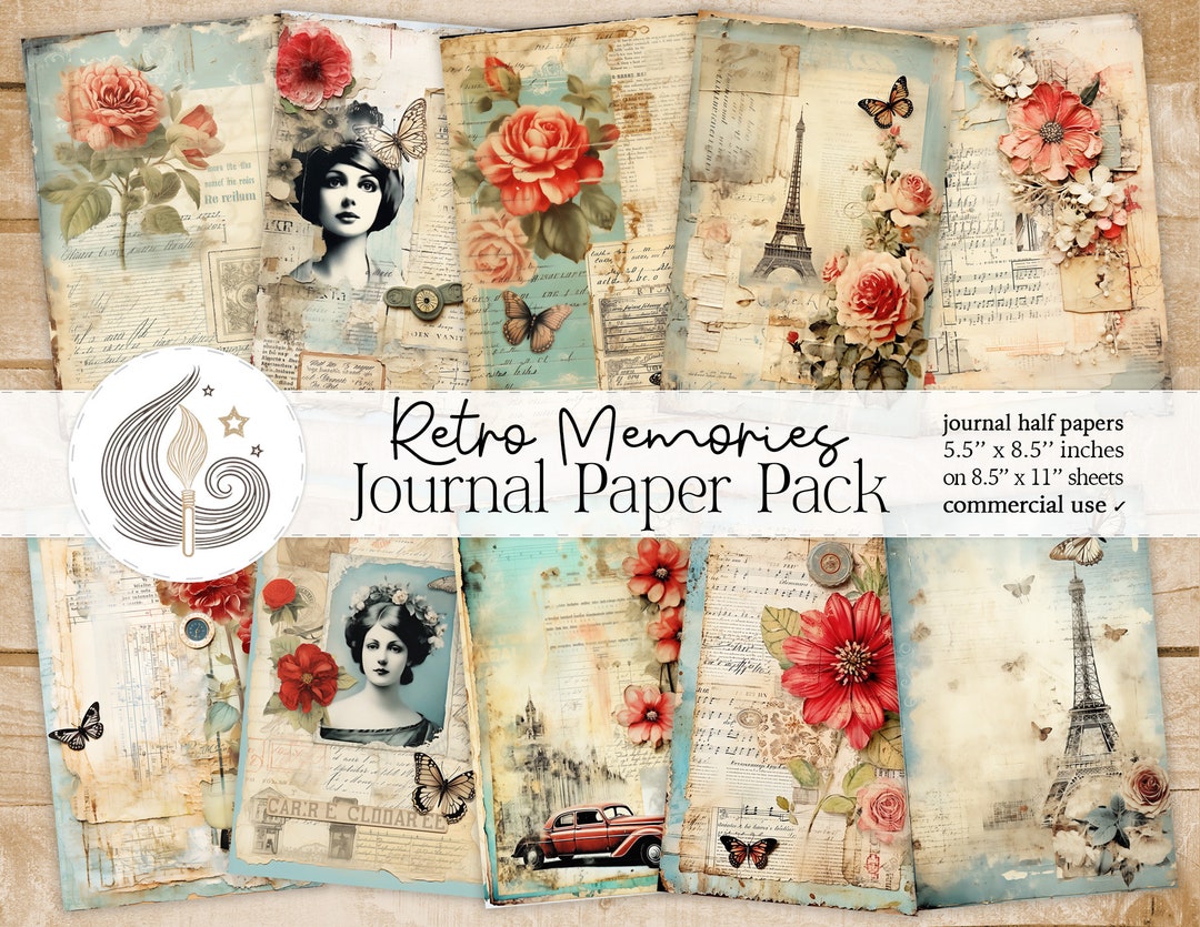 Retro Memories Junk Journal | Shabby Distressed Vintage Journal Pages ...