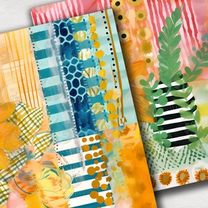 Abstract Collage Digital Paper Commercial Use Scrapbook Paper Mixed ...