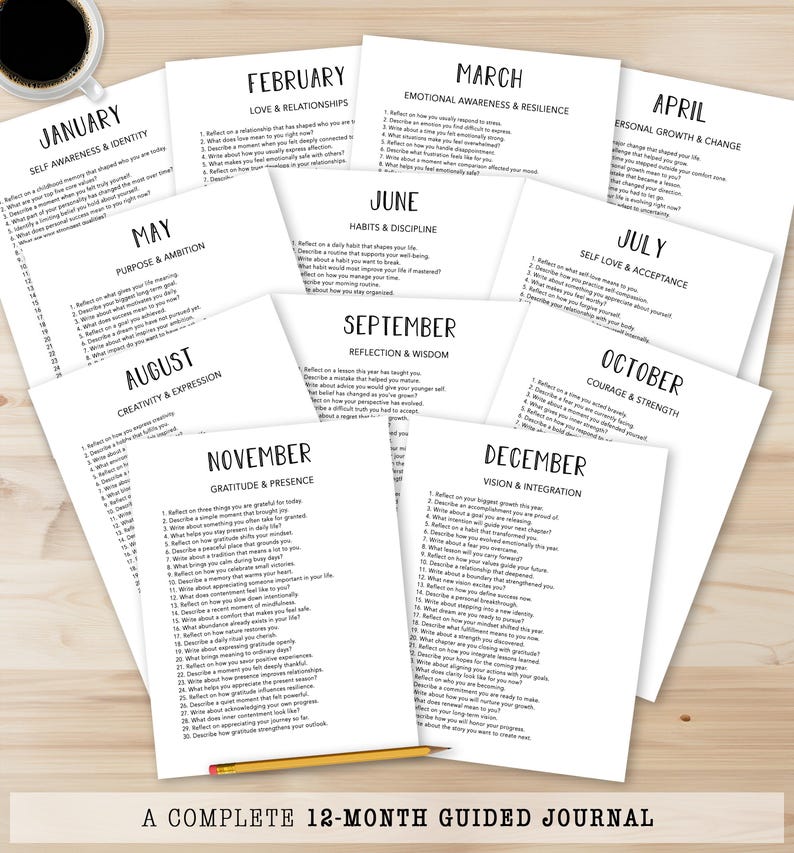 Self Discovery Journal, 365 Guided Daily Reflections, Personal Growth ...
