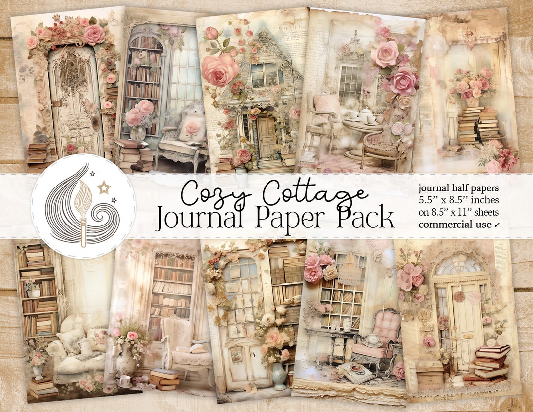 Cozy Cottage Journal Paper Pack | Cottagecore Journal Pages | Shabby ...