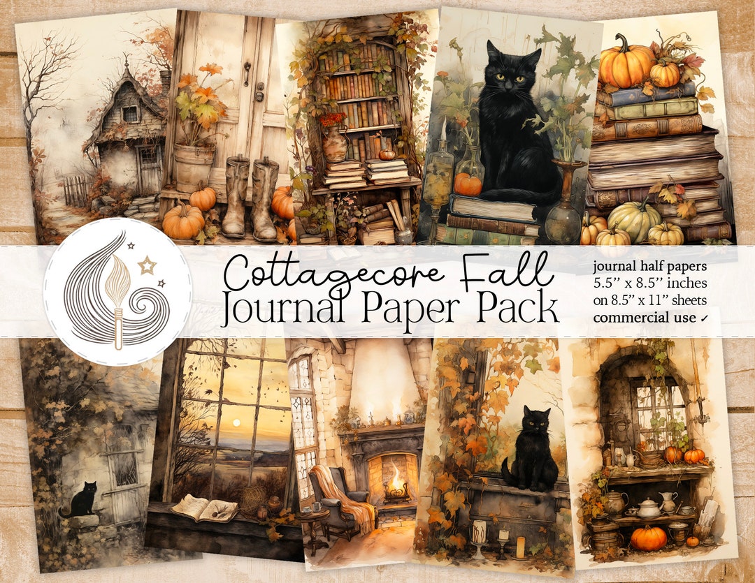 Cottagecore Fall Junk Journal Pages: Autumn Papers With Cozy Interiors ...