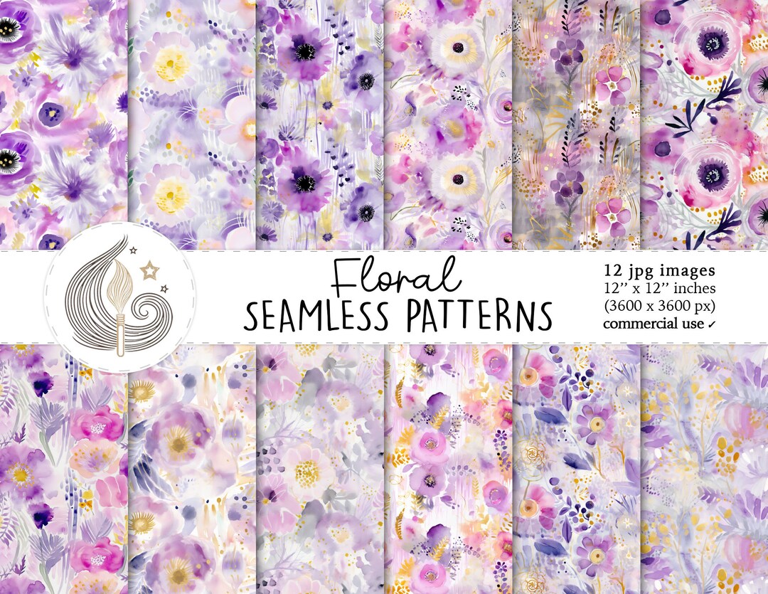 Seamless Floral Pattern | Commercial Use | Seamless Floral Digital ...