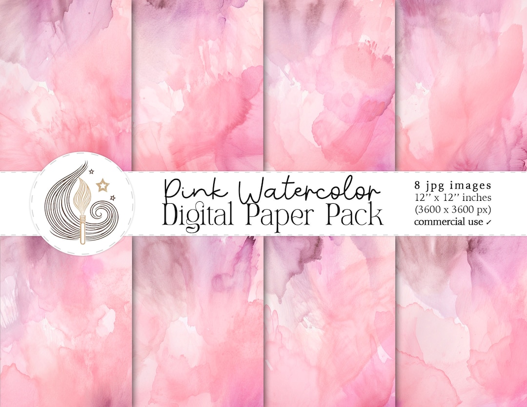 Pink Watercolor Digital Paper Pack: Soft Pastel Gradient Backgrounds - Etsy