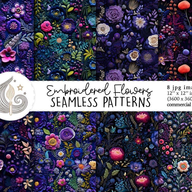 Flower Embroidery Pattern - Etsy