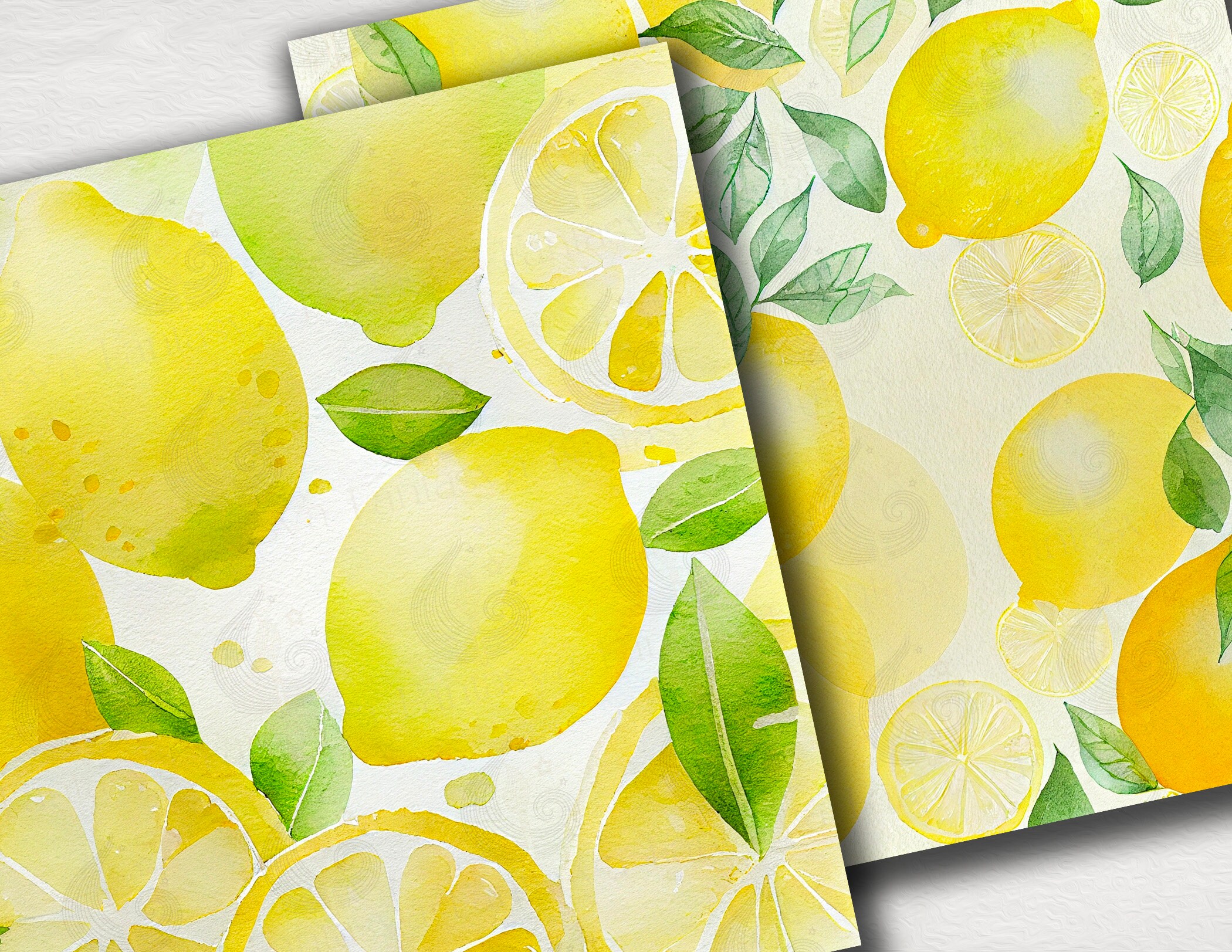 Watercolor Lemon Digital Paper Instant Download Scrapbook - Etsy