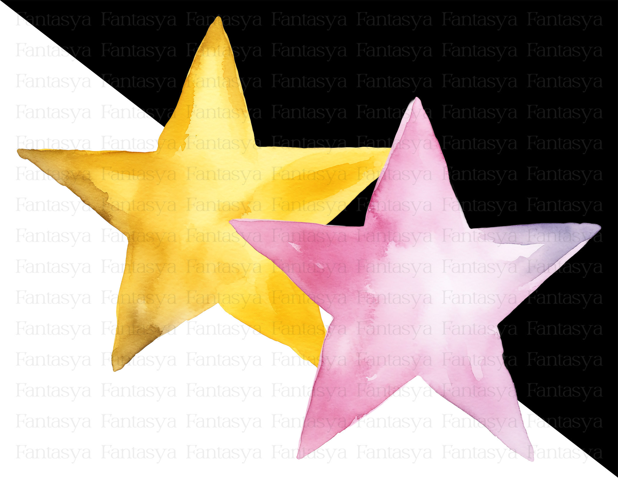 Watercolor Stars Clipart Digital Download Hand Painted - Etsy