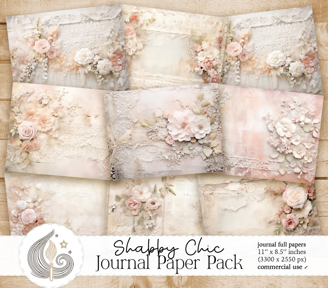 Shabby Chic Journal Papers | Junk Journal Kit | Digital Download ...