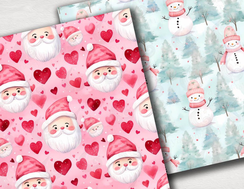 Pastel Christmas Seamless Patterns: Sweet Holiday Digital Paper Pack ...