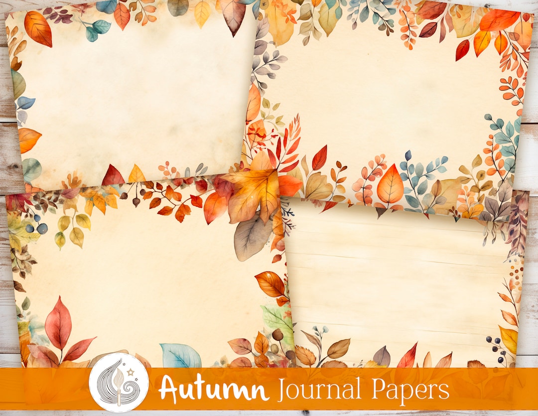 Fall Border Printable Paper | Fall Leaves Journal Pages | Autumn Junk ...