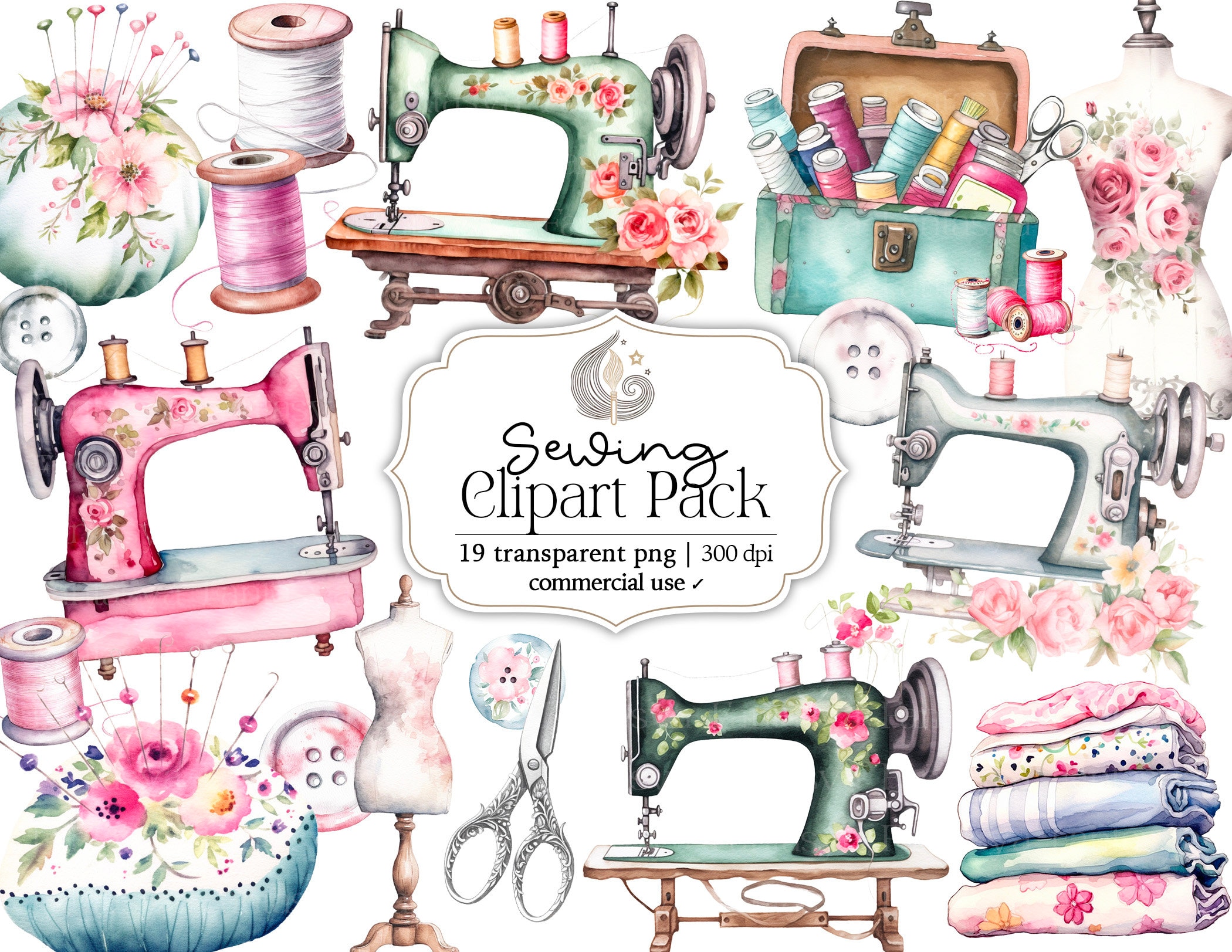 Pink Sewing Machine Clipart