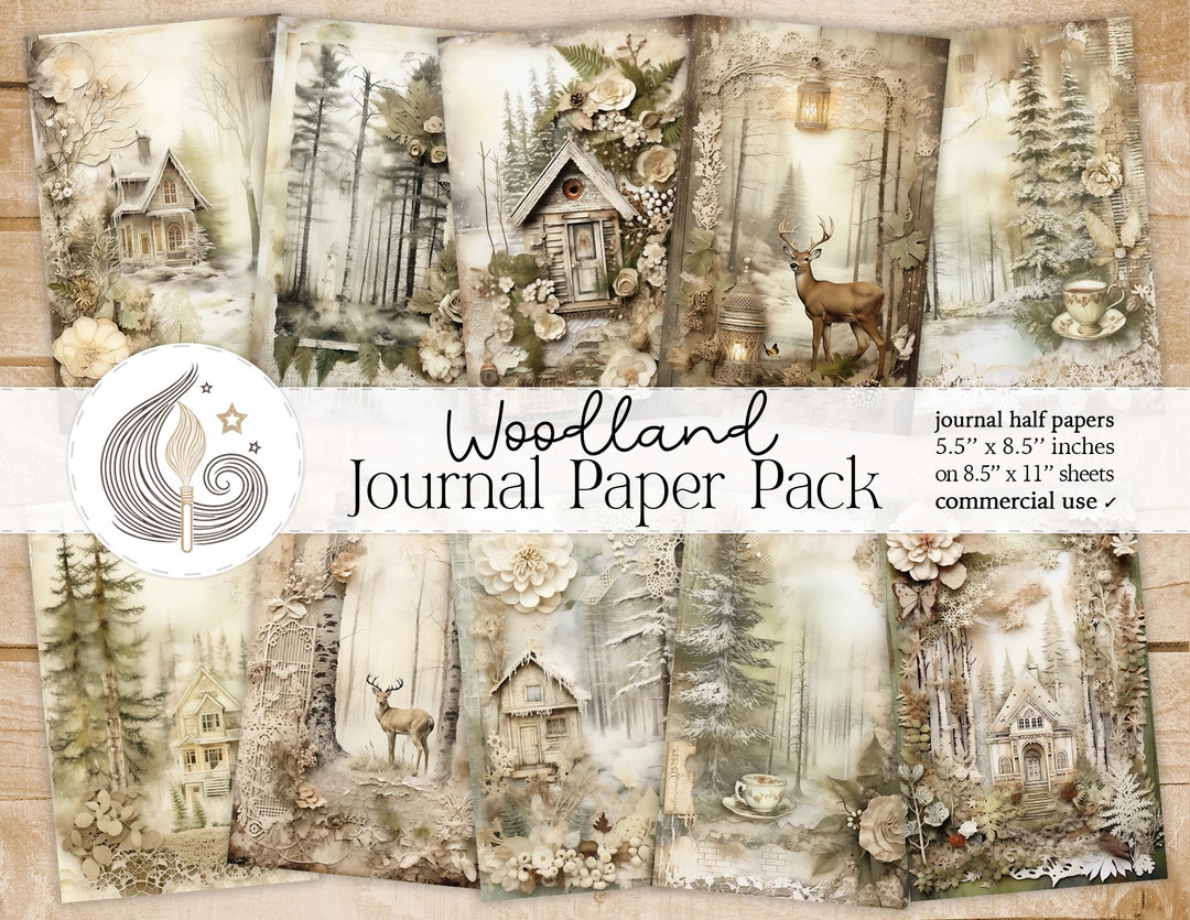 Woodland Junk Journal | Printable Forest Pages | Rustic Paper Craft ...