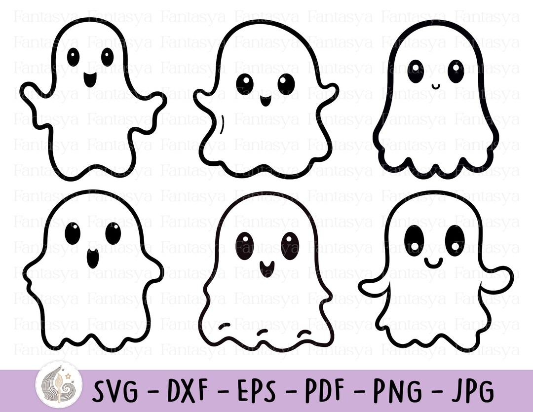 Cute Ghost Svg Bundle Halloween Svg Halloween Cut Files Instant ...