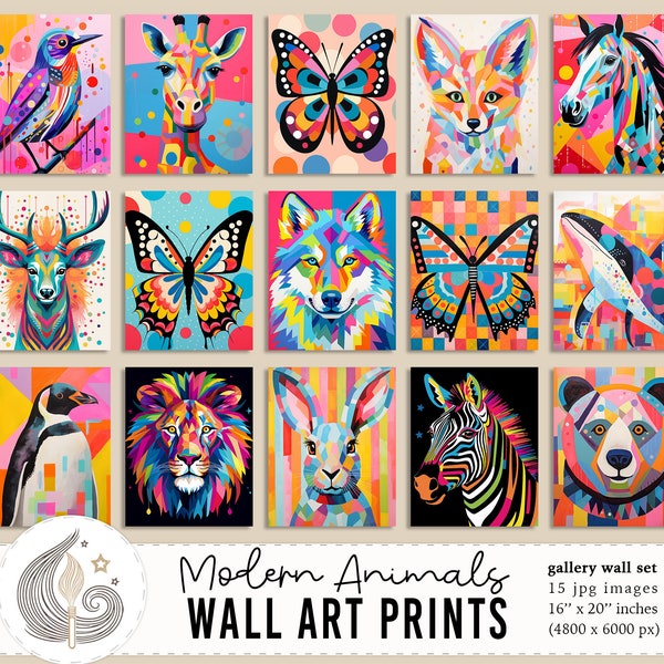 Colorful Animal Art - Etsy