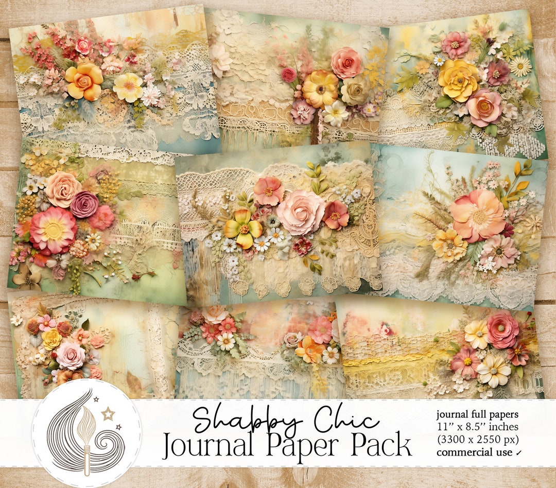 Shabby Chic Junk Journal Papers: Cottage Lace Backgrounds With Pastel ...