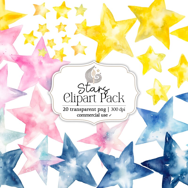 Watercolor Stars - Etsy