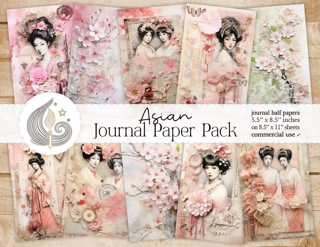 Asian Junk Journal Paper Pack | Elegant Geisha | Commercial Use ...
