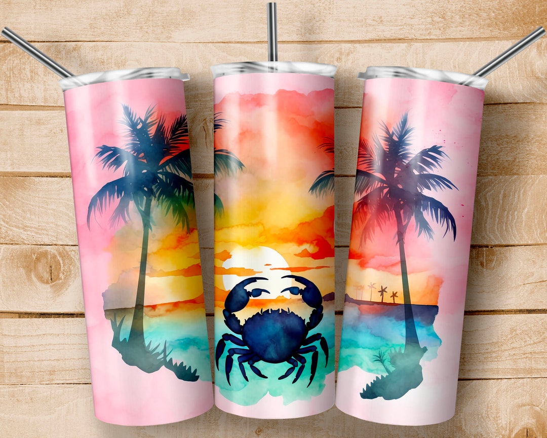 Beach Tumbler Png | 20 Oz Skinny Tumbler Wrap Sunset | Digital Download ...