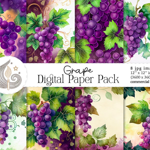 Watercolor Grapes - Etsy