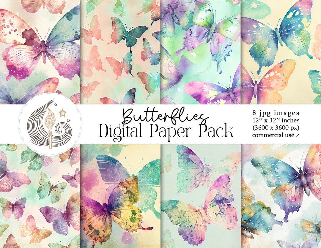 Butterfly Pattern | Commercial Use | Butterflies Digital Paper ...