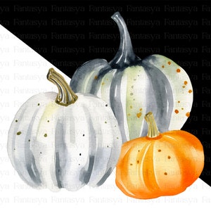 Watercolor Pumpkin Clipart Pack Fall Decor Autumn Digital Paper Instant ...