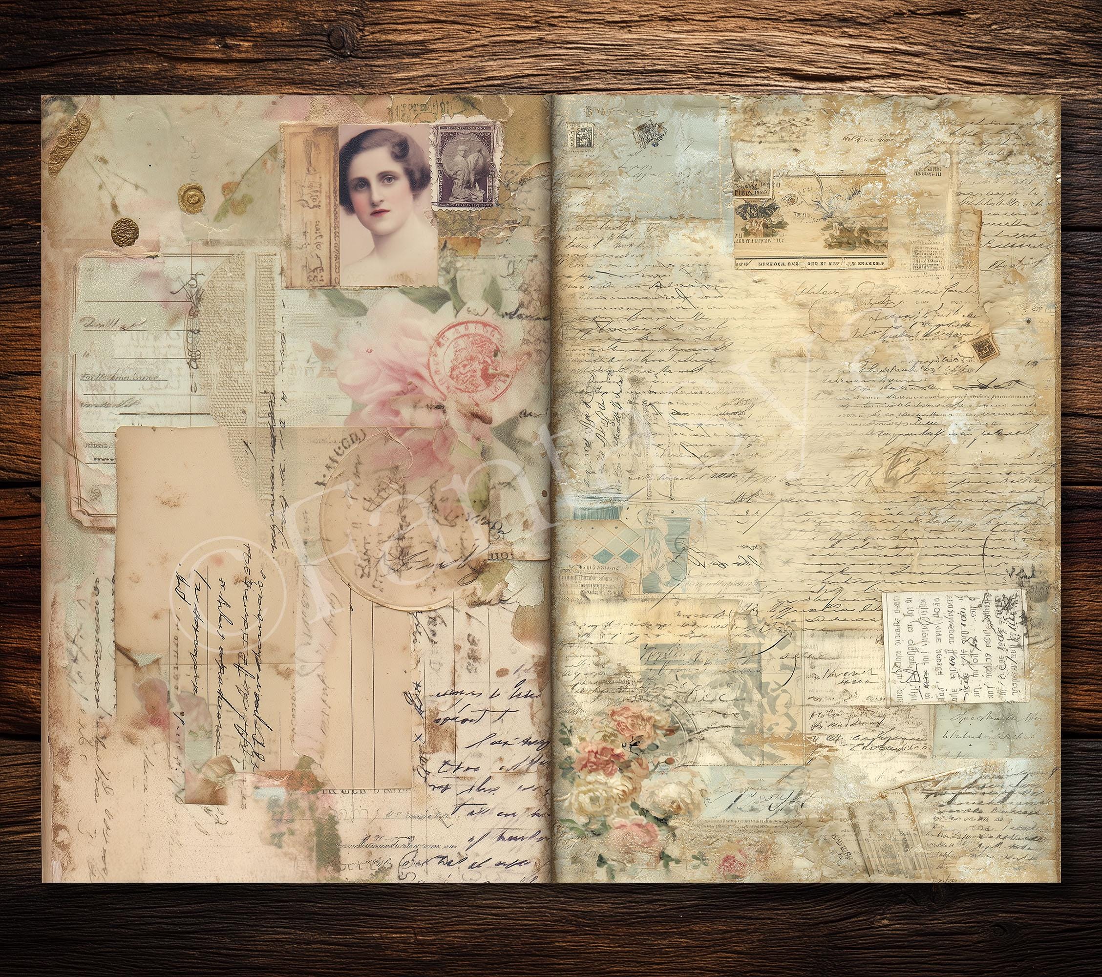Timeless Archives Junk Journal Kit, Vintage Ephemera, Shabby Chic ...