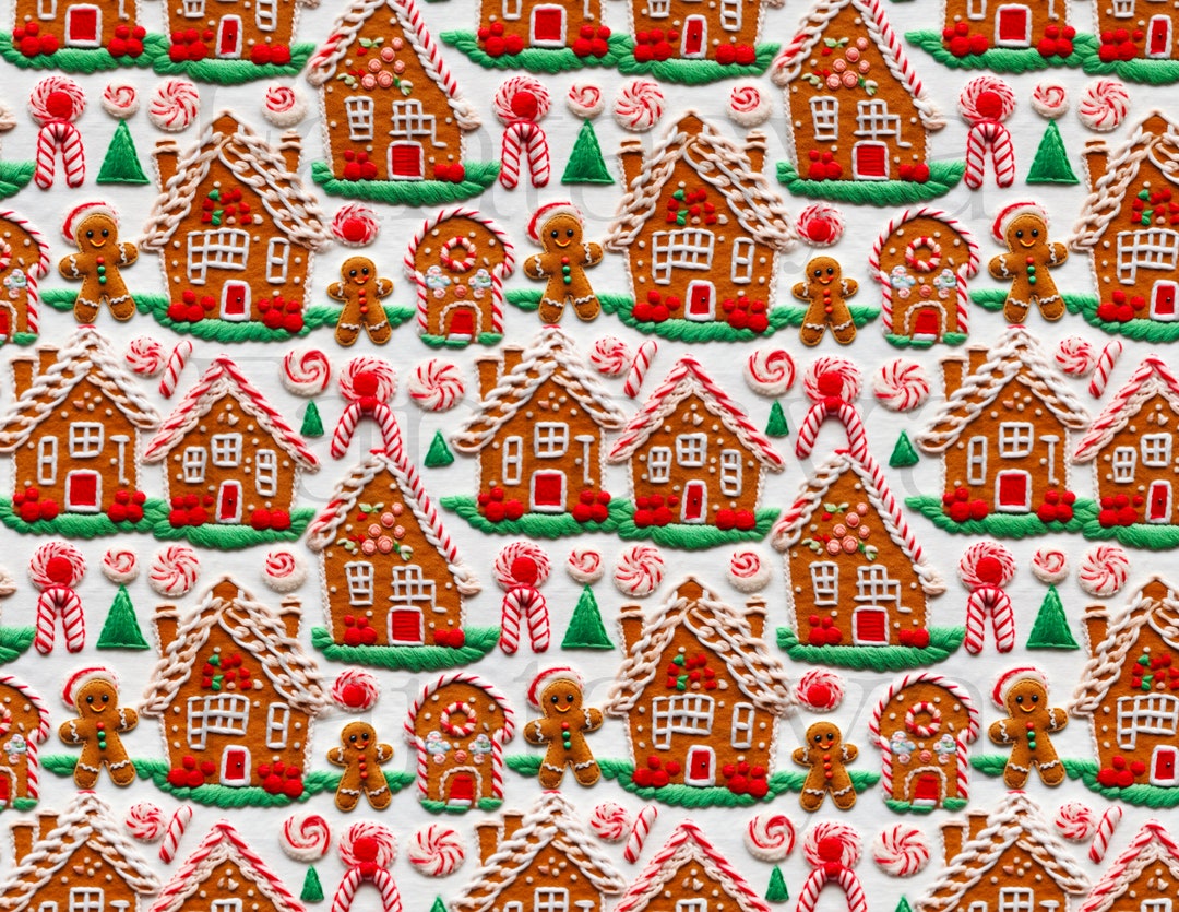 Gingerbread Seamless Pattern Commercial Use Christmas Digital Paper ...