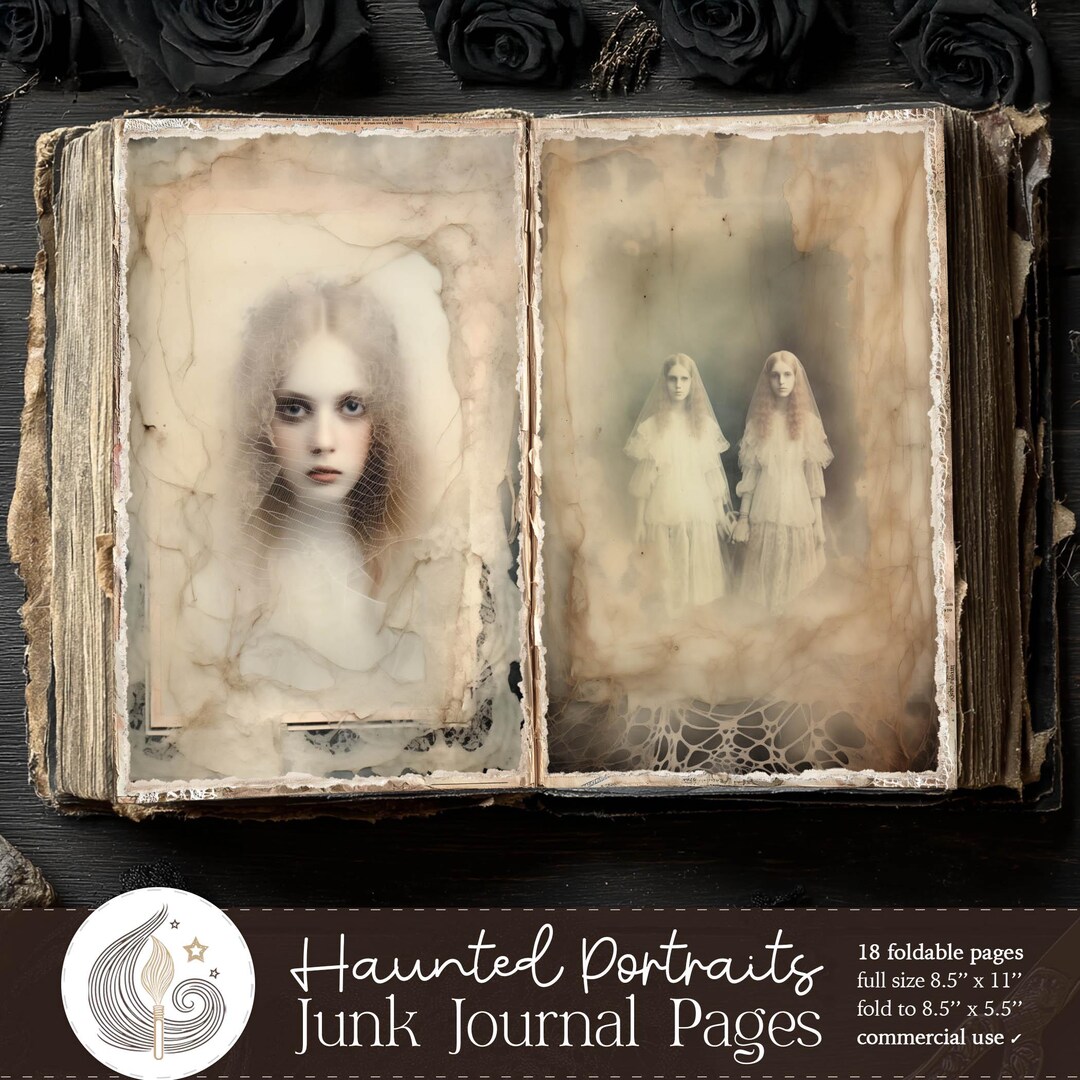 Haunted Portraits Junk Journal Kit | Gothic Halloween Printable Pages ...