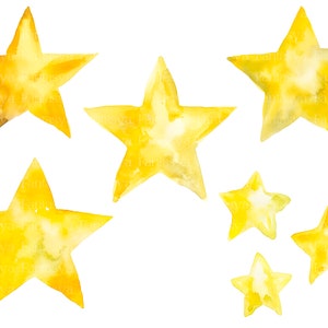 Watercolor Stars Clipart | Digital Download | Hand Painted Stars Png ...
