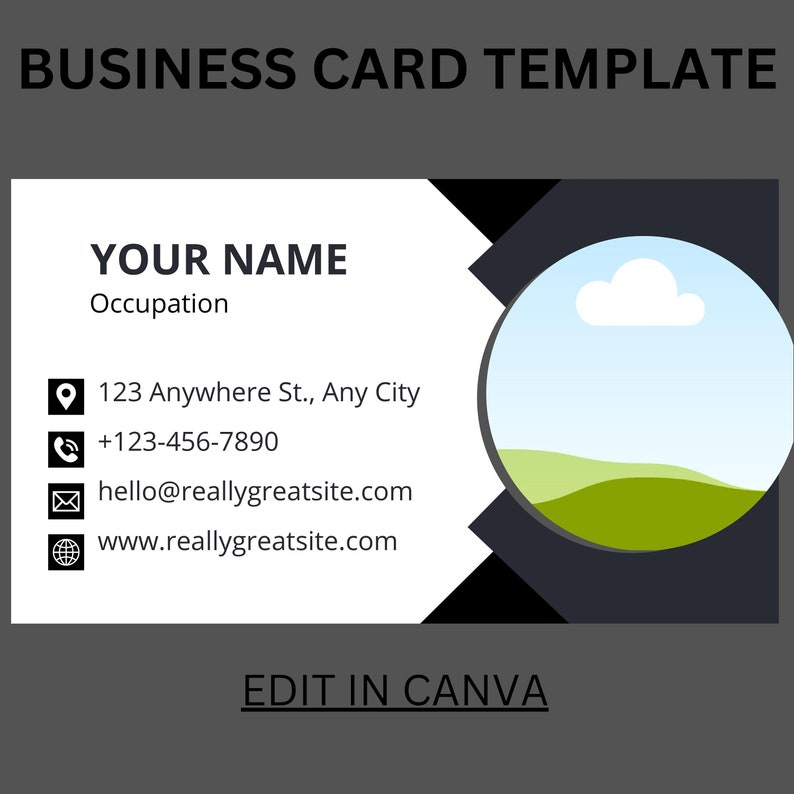 Basic Business Card- Editable - Etsy
