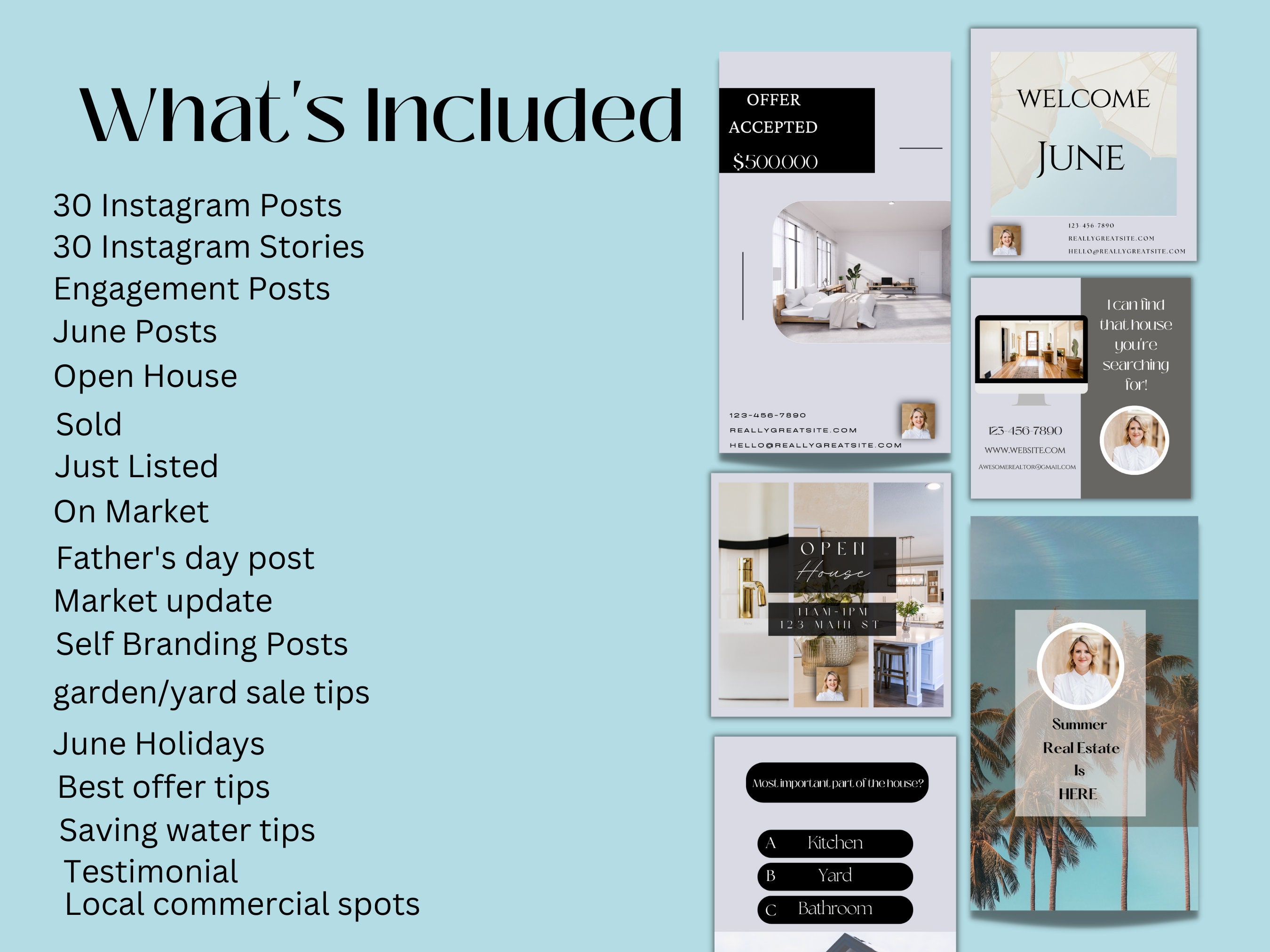 June Realtor Posts, Real Estate Summer Posts, Realtor Social Media ...