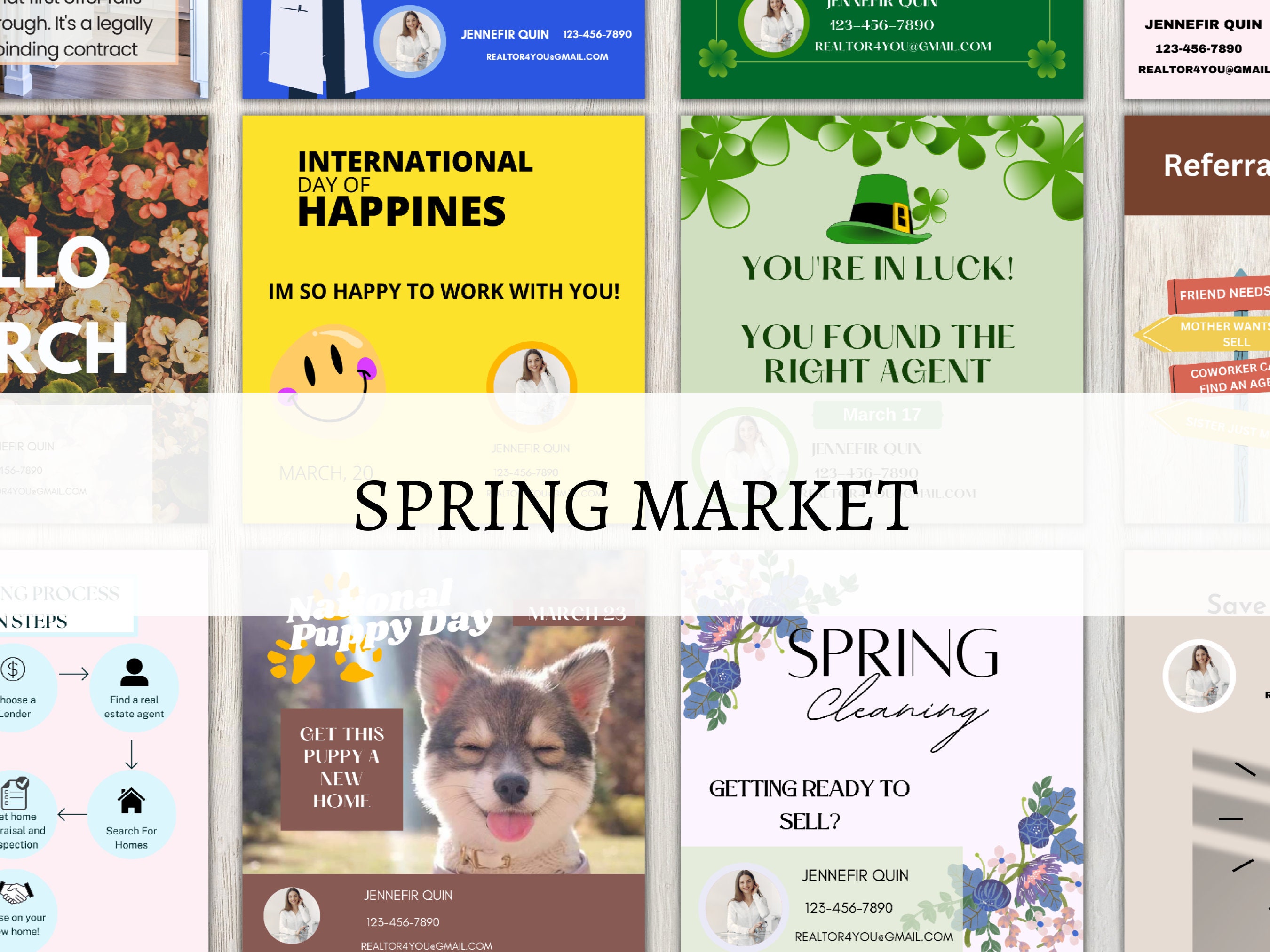 March Real Estate Templates, Realtor Marketing, Real Estate Spring ...